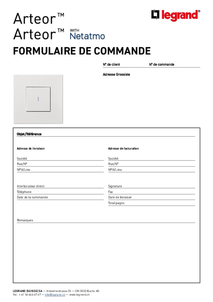 Legrand | ARTEOR ET ARTEOR WITH NETATMO BLOC DE COMMANDE